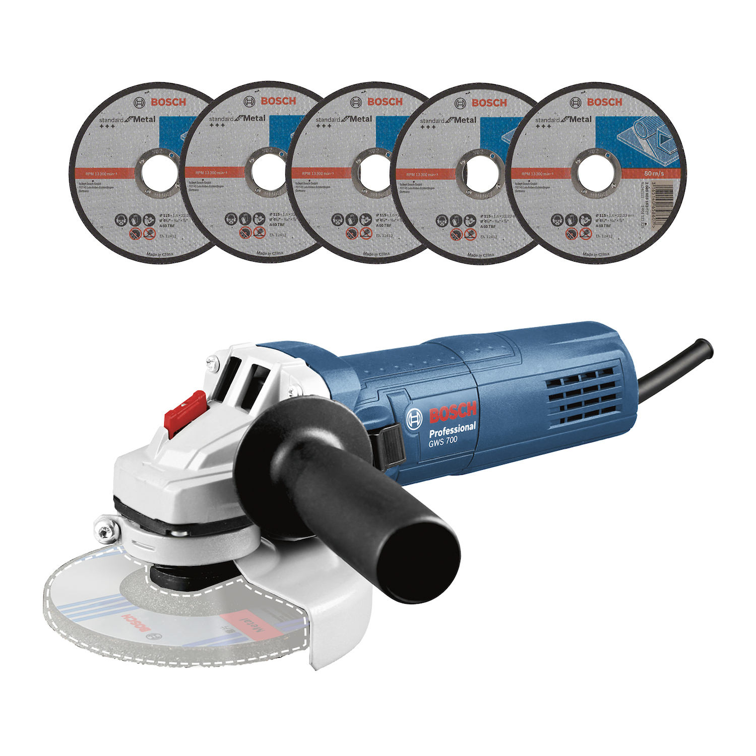 Amoladora Bosch GWS 700 115mm 710W + 5 discos Herramientas Eléctricas ...