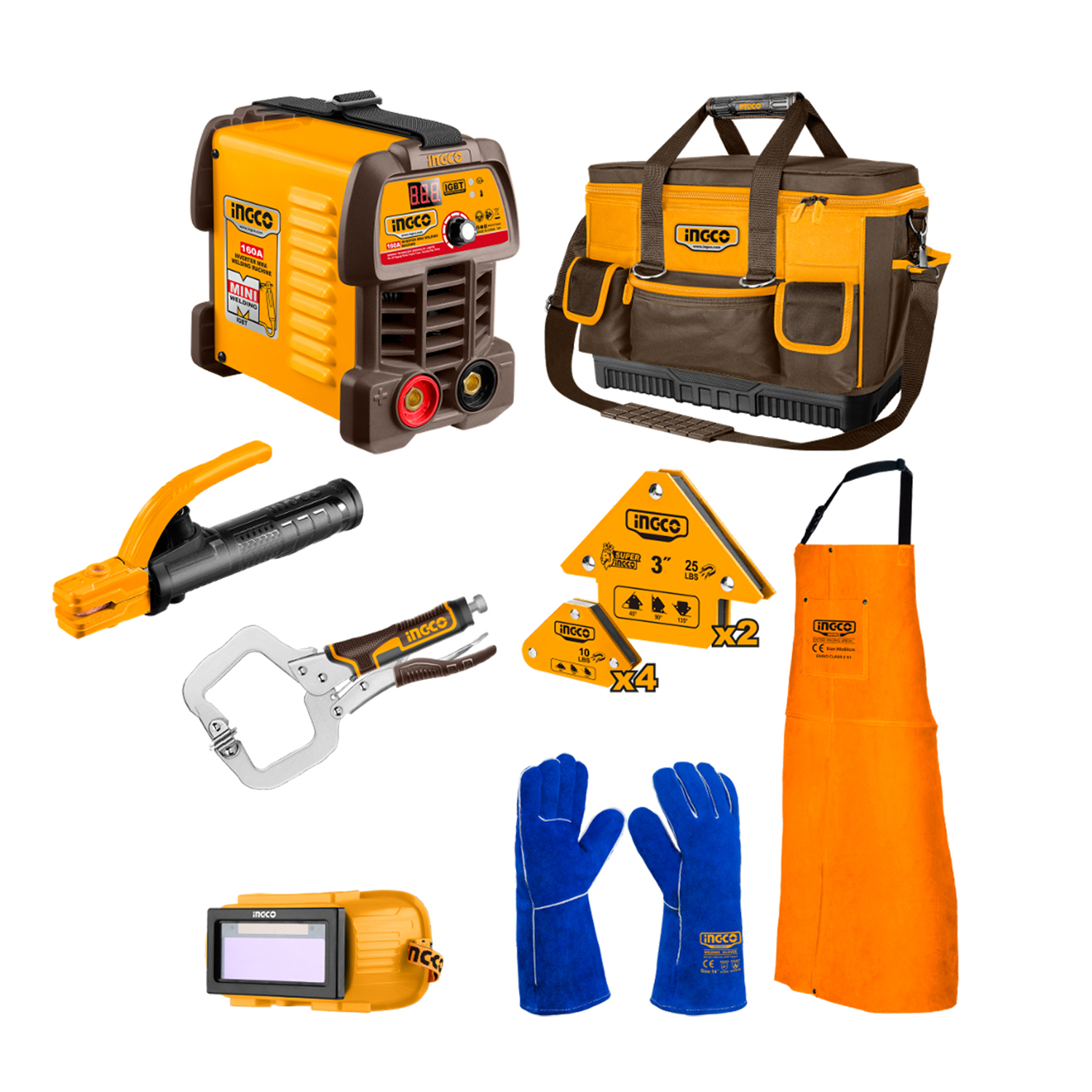 Set Ingco COS23095 8pzs p/soldador (sold. Inv. Elec. 160A + pinzas ...
